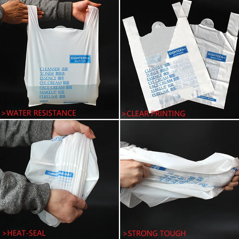 Cornstarch Biodegradable Handle Bags Plastic Shopping Bags With Logo ...