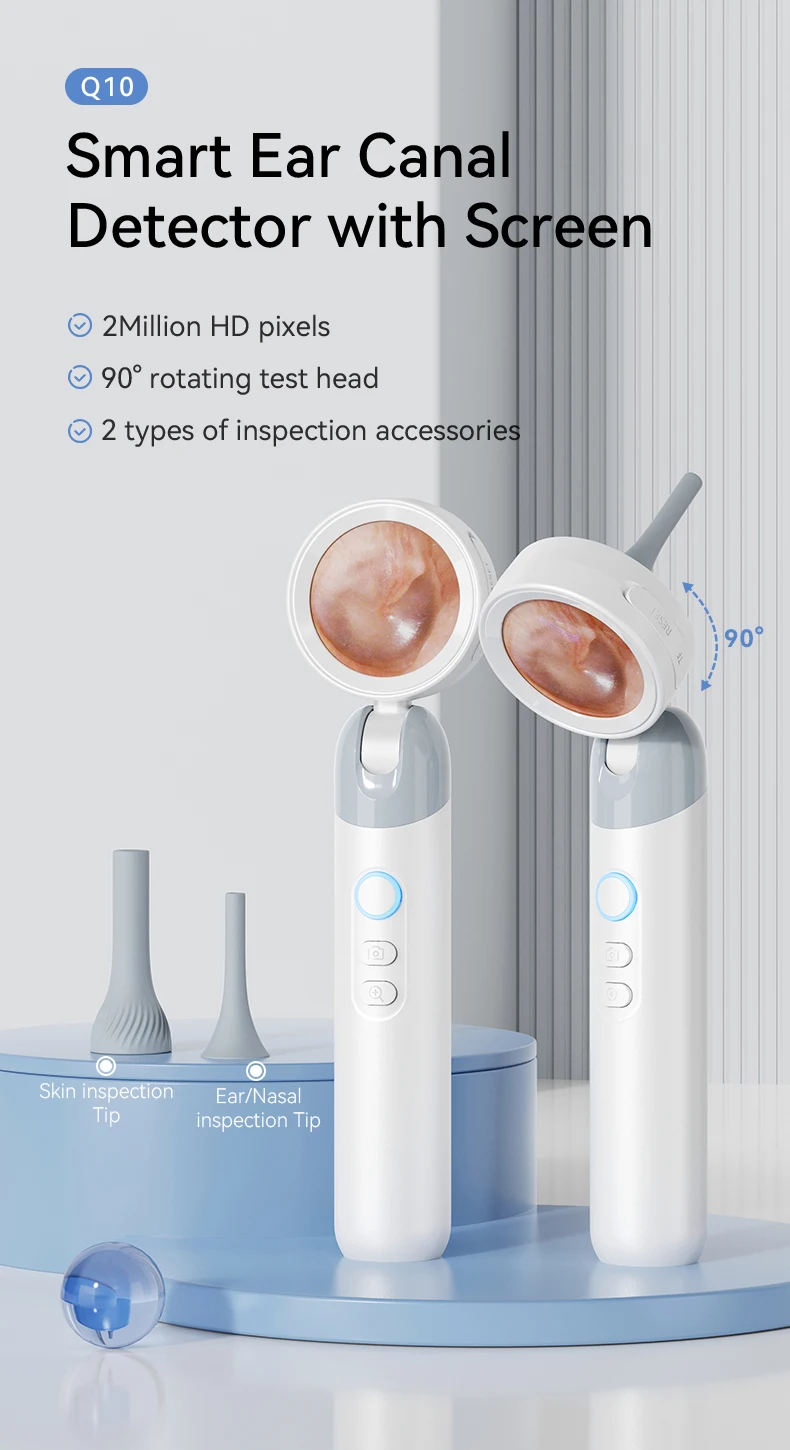 Q10 Smart Ear Canal Detector Ear Camera 1080P with 1.38" Screen - Ideal ...
