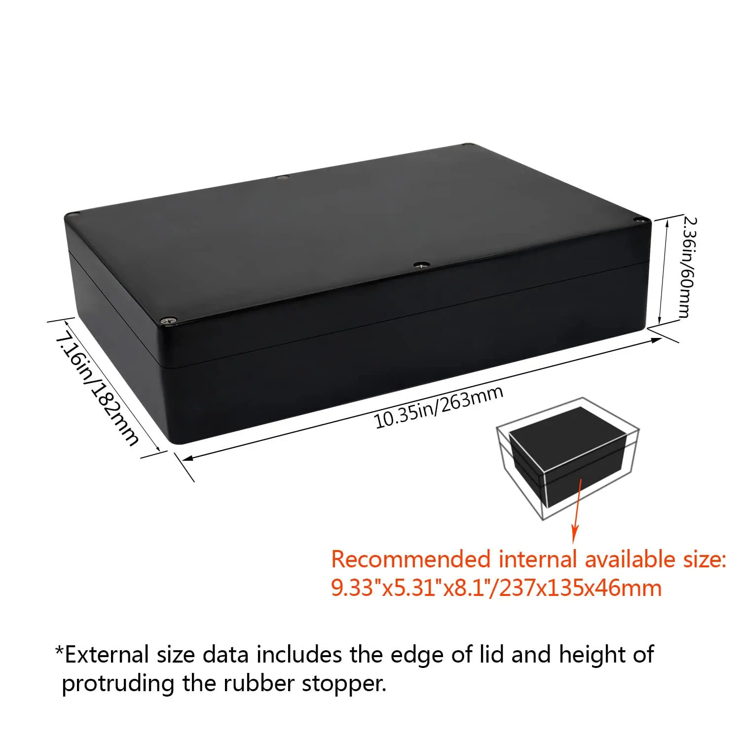 ABS Black Waterproof Electrical Junction Box for Outdoor Use - OEM