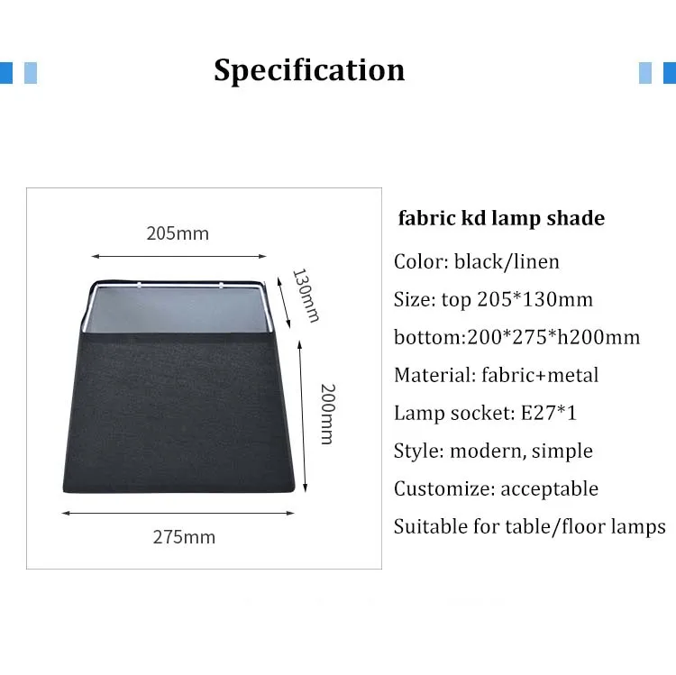 Wholesale Trapezoid Lamp Shade - Black Linen for Table Lamps