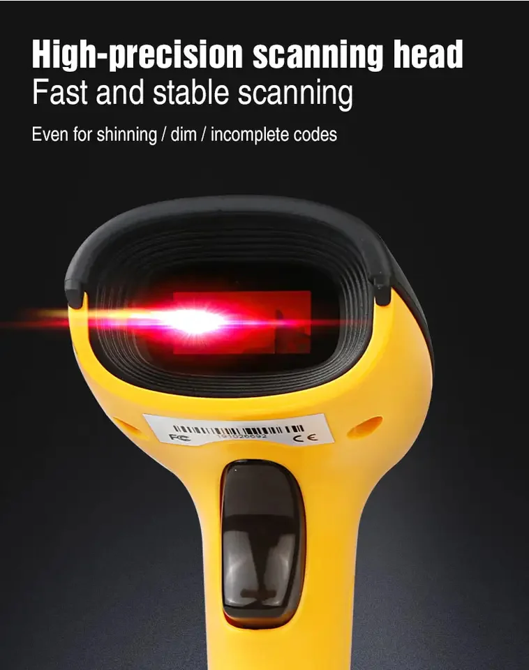 Warehouse Barcode Scanner Bt 2.4ghz Wireless Barcode Reader 1d/2d Auto ...