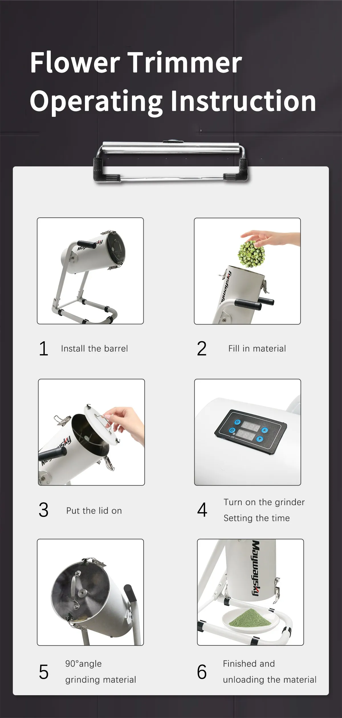 Maywaysky Commercial Herb Grinder - Efficient Flower Shredder