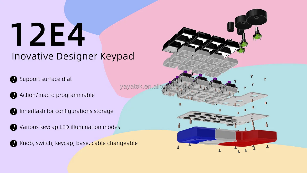 Designer Keyboard Mechanical Switches Mini Shortcut Keypad 12E4 for ...