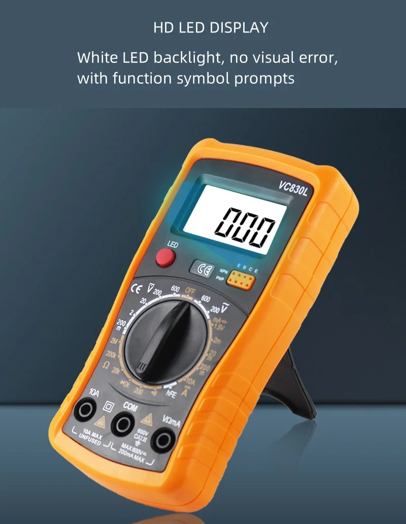 830l Digital Multimeters Smart Multimeter Dc Current Resistance Ac/dc ...