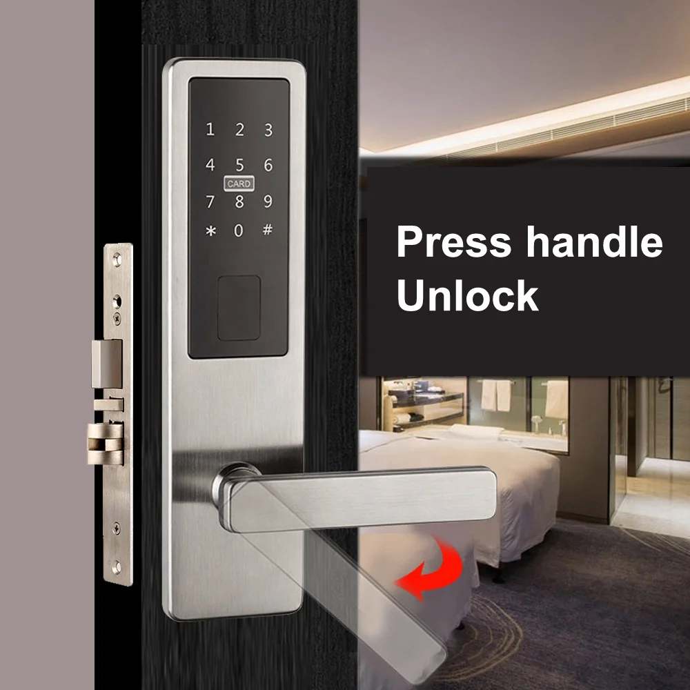 304 Stainless Steel Smart Hotel Lock System Keyless Electronic Security ...