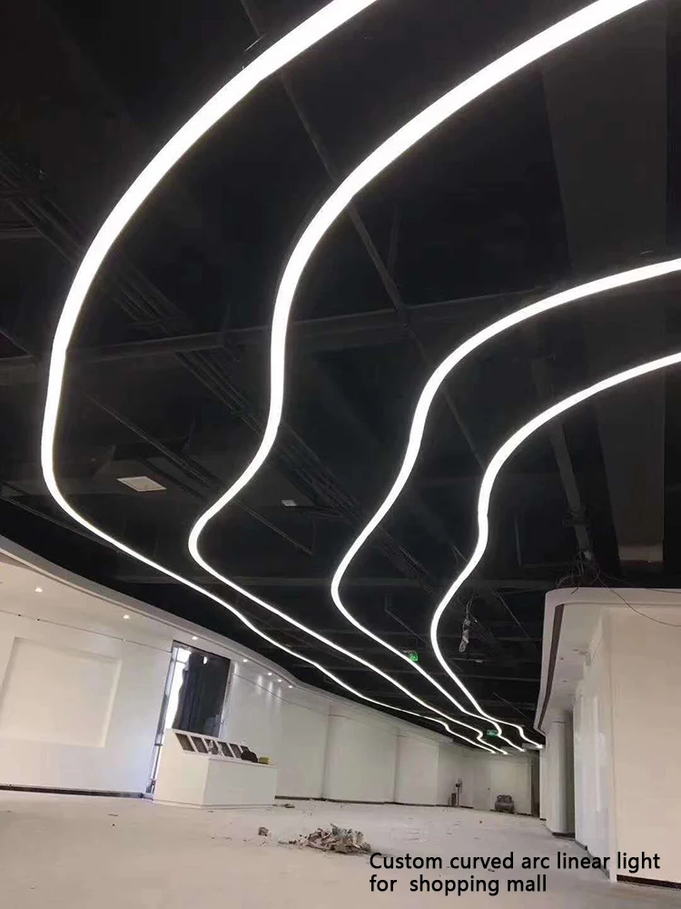 Curved Profile Led Linear Light System Linkable Surface Mounted Pendant ...