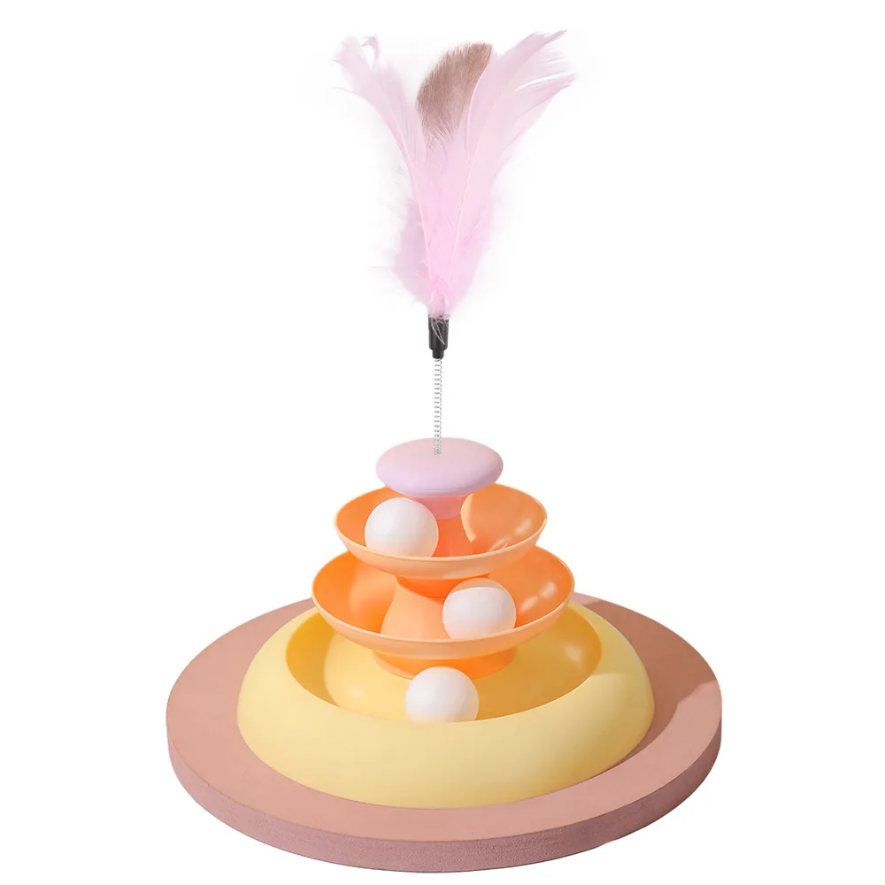 Swivel Feather Cat Fun Stick Amusement Plate Cat Fun Pet Toys Self Help ...