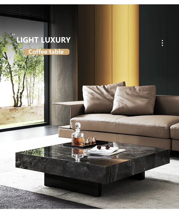 Luxury Marble Top Big Coffee Table - Modern Nordic Style