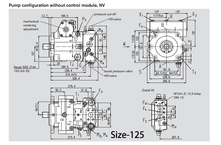 Rexroth A4vg71hwdt1/32r-naf02k041e S Hydraulic Charge Variable Piston ...