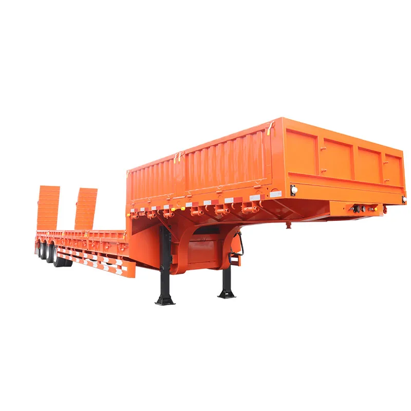 Hot Sale Lowbed Semi Trailer 3 4 Axle 60 80 100 Tons Gooseneck Low ...