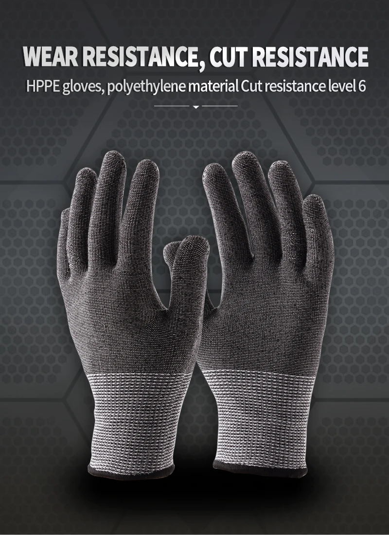 Custom Level 6 Cut Resistant Glove Nitrile Coating Anti Cut Gloves With ...