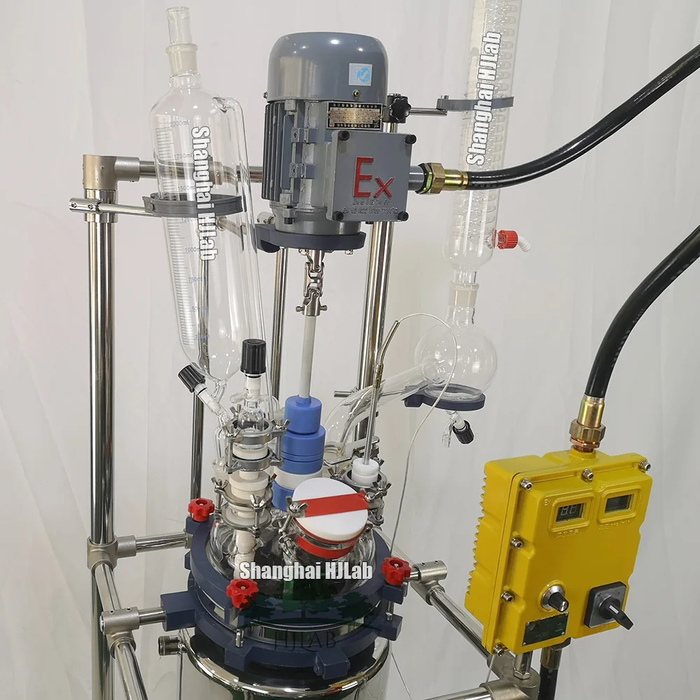 Stainless Steel Jacketed Reactor with Glass Lid & Condenser