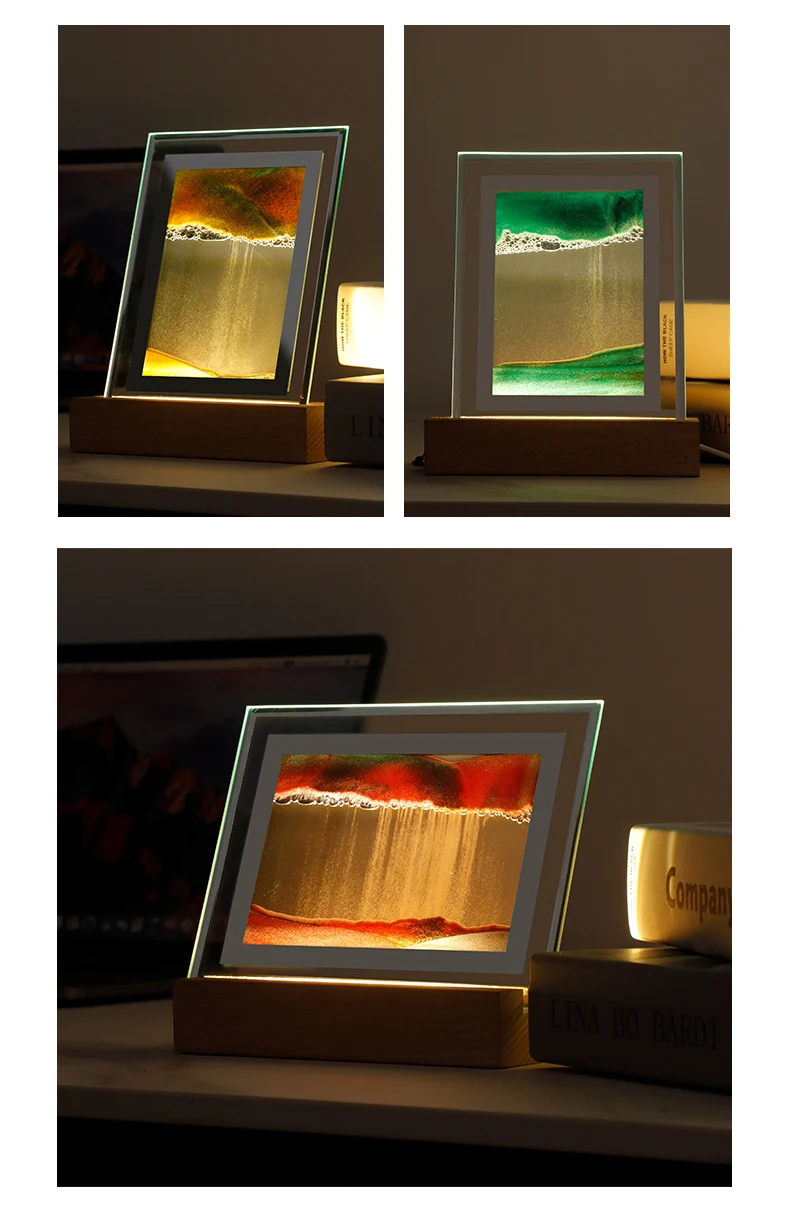 3D Flowing Sand Art Light - Quicksand Painting LED Lamp