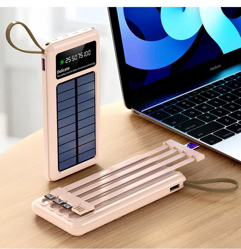 High Capacity Solar Power Bank 10000MAH Portable Solar Charger with 4 ...