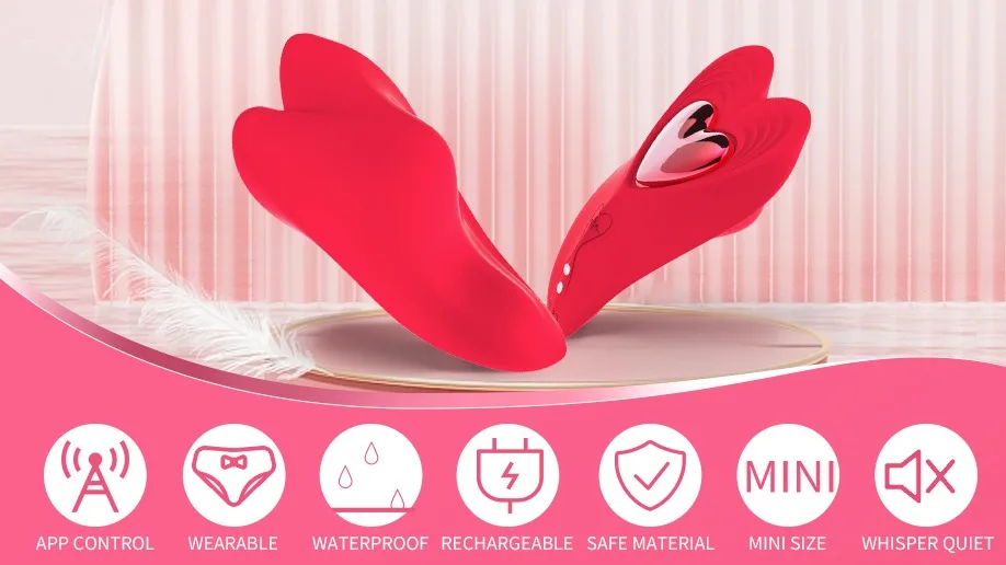 Heart Butterfly Shaped App Remote Control 9 Vibration Mode Clitoral ...