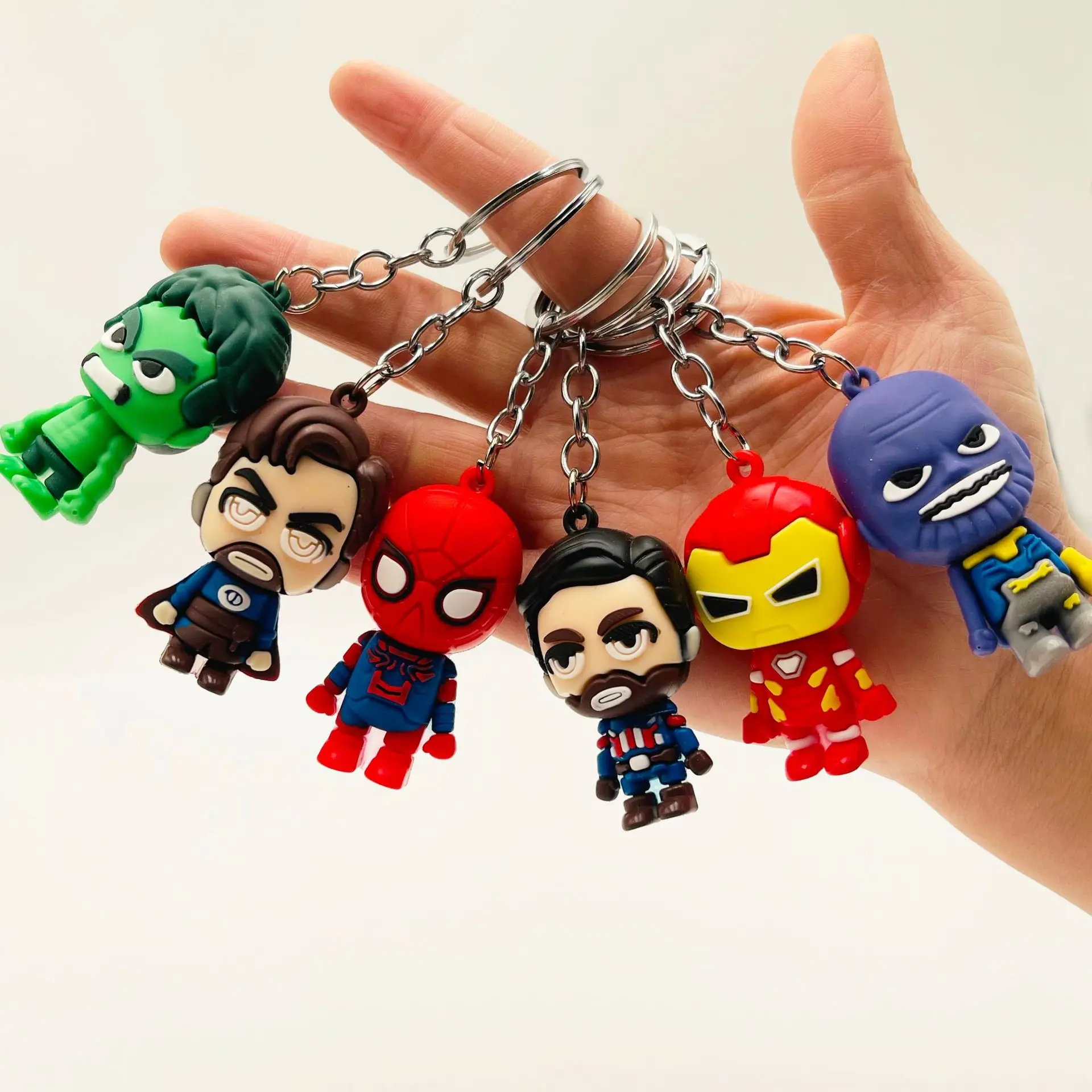 Super Power Avengers Spiderman Captain America Pendant Keyring Backpack ...