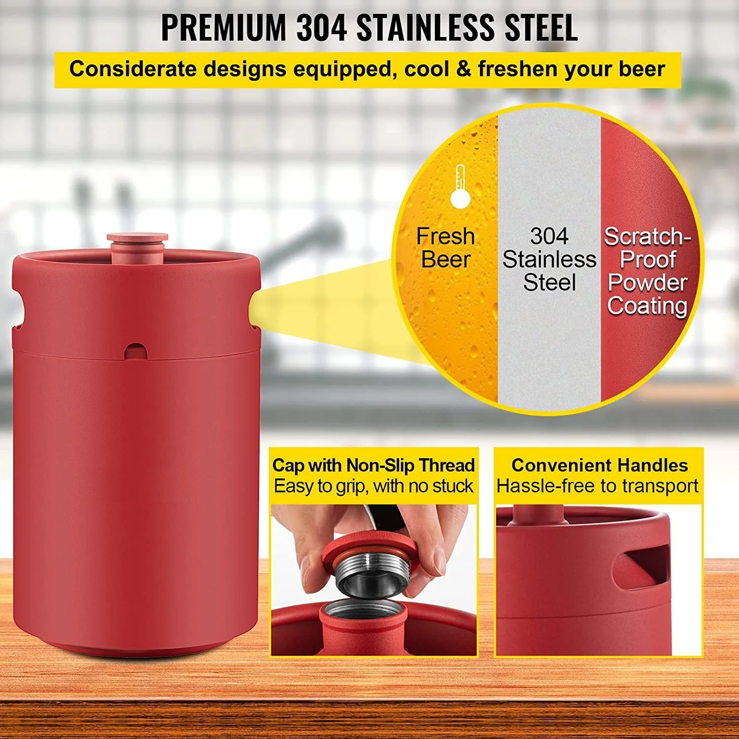 Customized Colored Beer Mini Keg System 2L/3.6L/5L/8L/10L Stainless ...