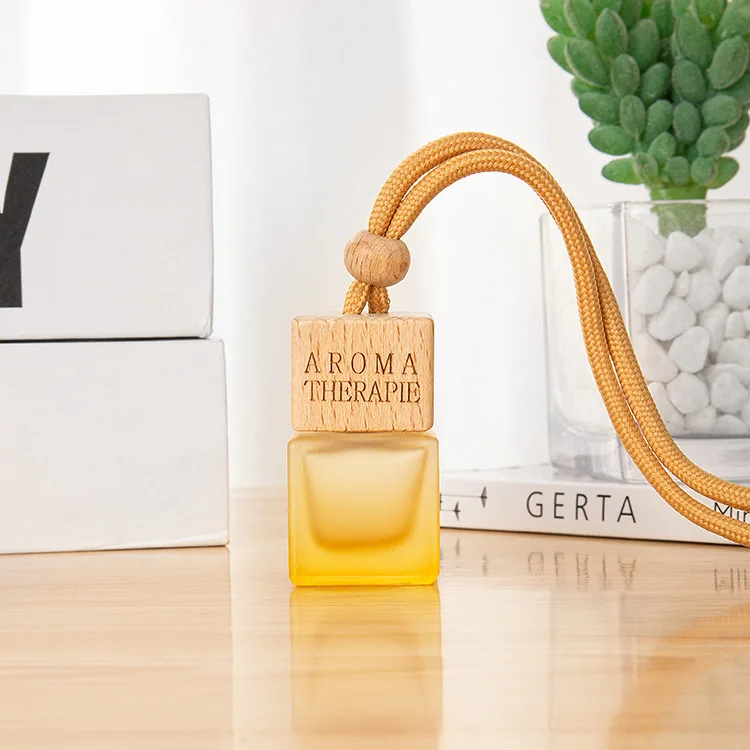 Car Diffuser Empty Bottle Frosted Colorful 8ml with Wood Lid Fragrance ...