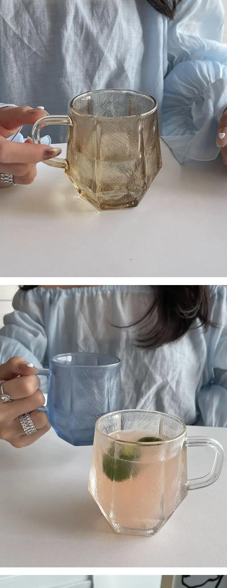 Polish Glacier Glass Cups Heavy Drinking Glasses Glacier Pattern ...