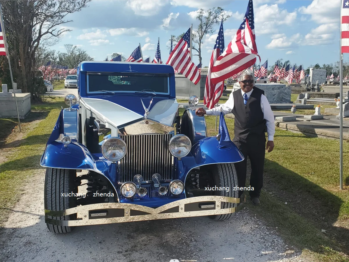 Electric Funeral Hearse Car – Customized Golden Hearse Trailer for ...