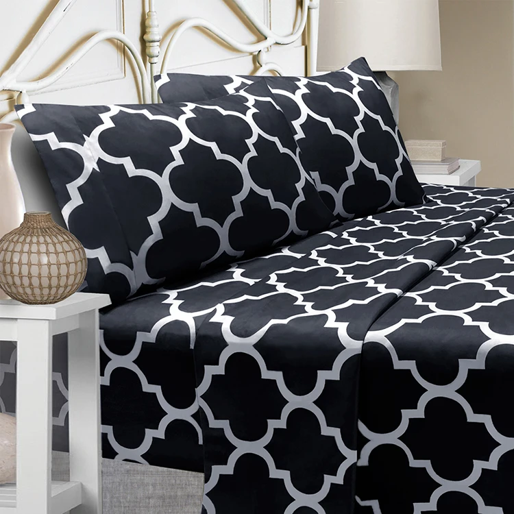Microfiber Sheets - Full Printed Bed Sheet Set of 3