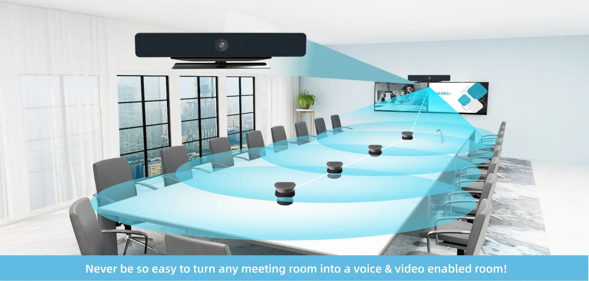 4k All In One Uhd Voice Tracking Video Bar Huddle Rooms Zoom Meeting ...