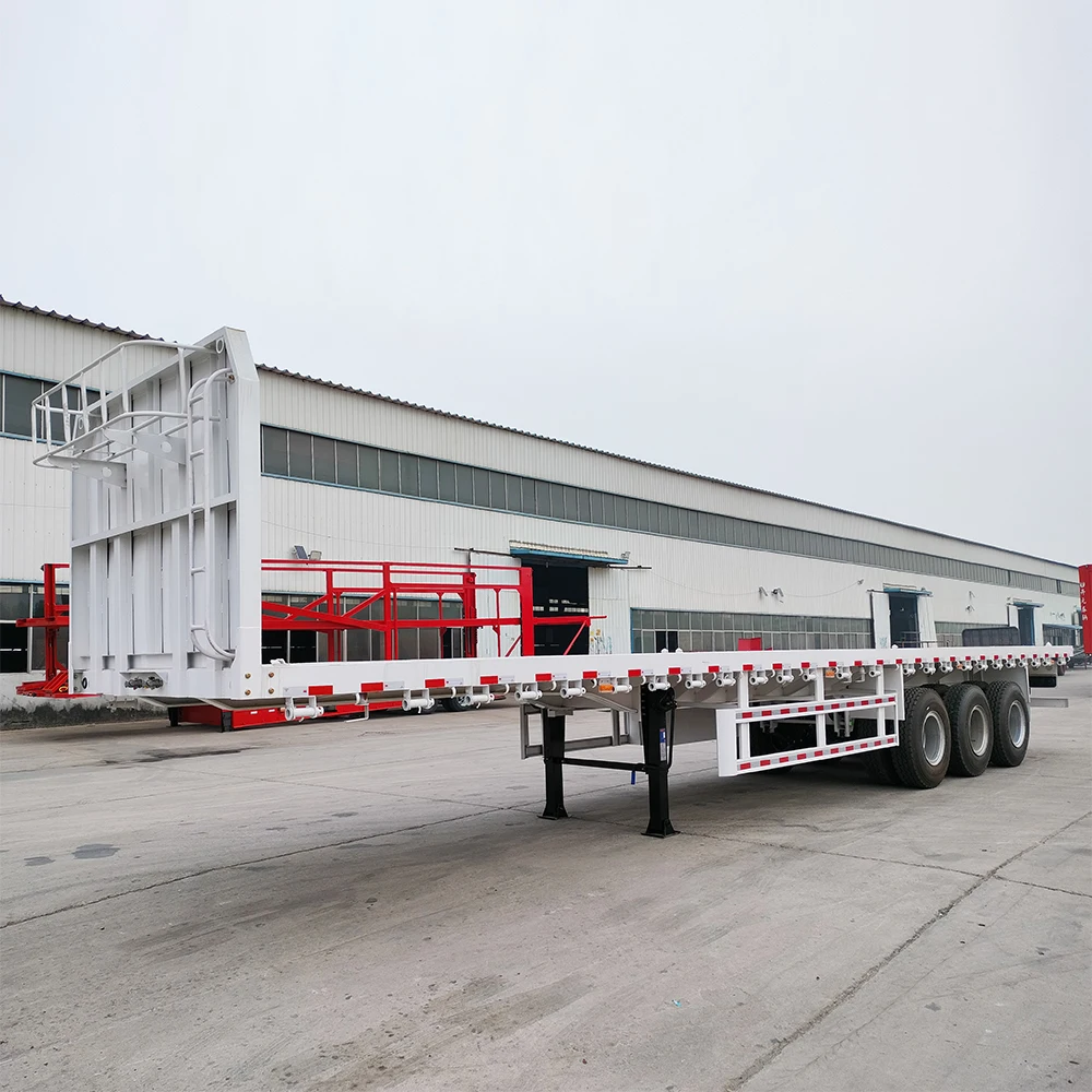 3 Axles Extendable Low Bed Trailer 50 Tons Low Bed Trailer 3 Axels ...
