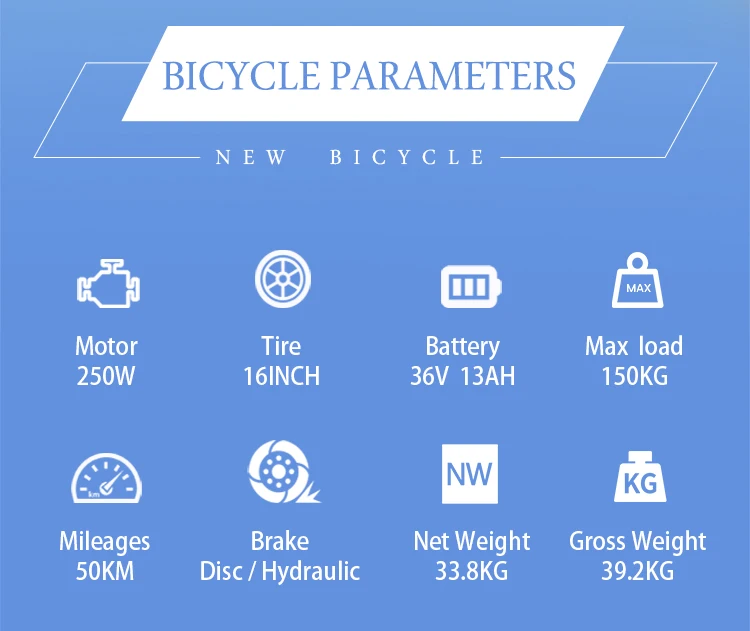 V20 Mini 250W 48V 16-Inch Fat Tire Electric Hybrid Bike