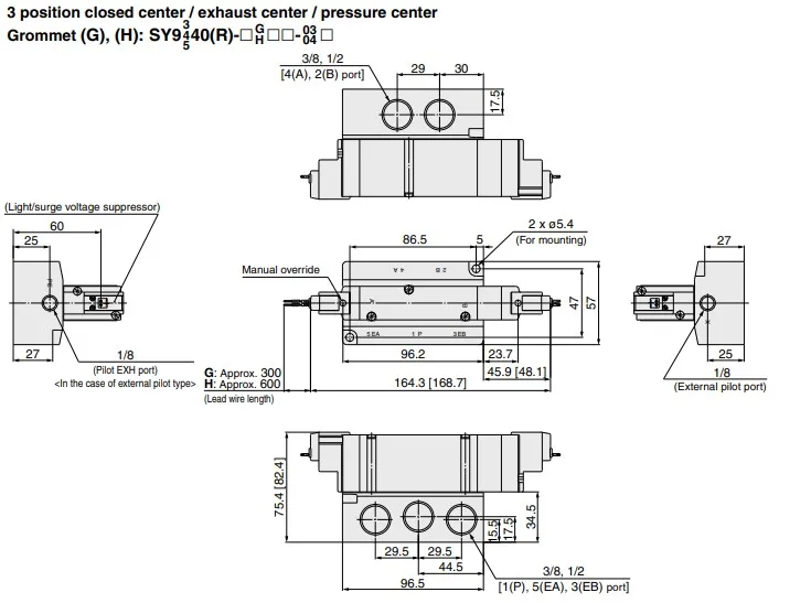 5-Port Solenoid Valve SY5000 Series - Durable Pneumatic Solutions with ...