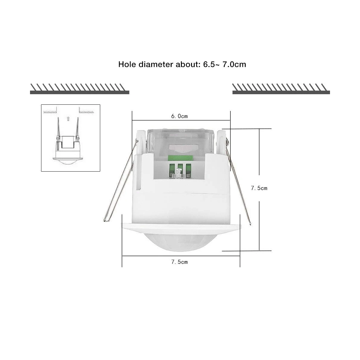 360 Degree Infrared Motion Sensor - 1200W Ceiling Recessed PIR