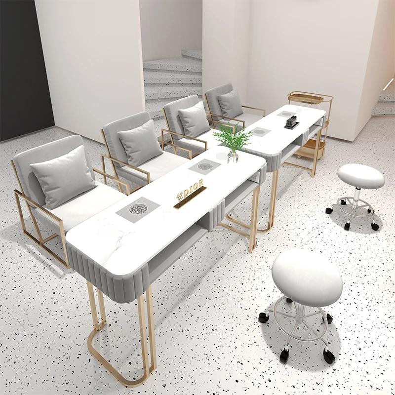 Beauty Nail Shop Supplies Marble Nail Table Set Light Luxury Postmodern ...