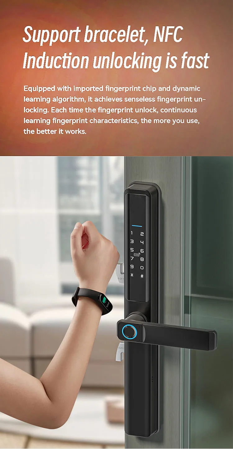 ANG Aluminum IP66 Waterproof Smart Lock for Sliding Doors