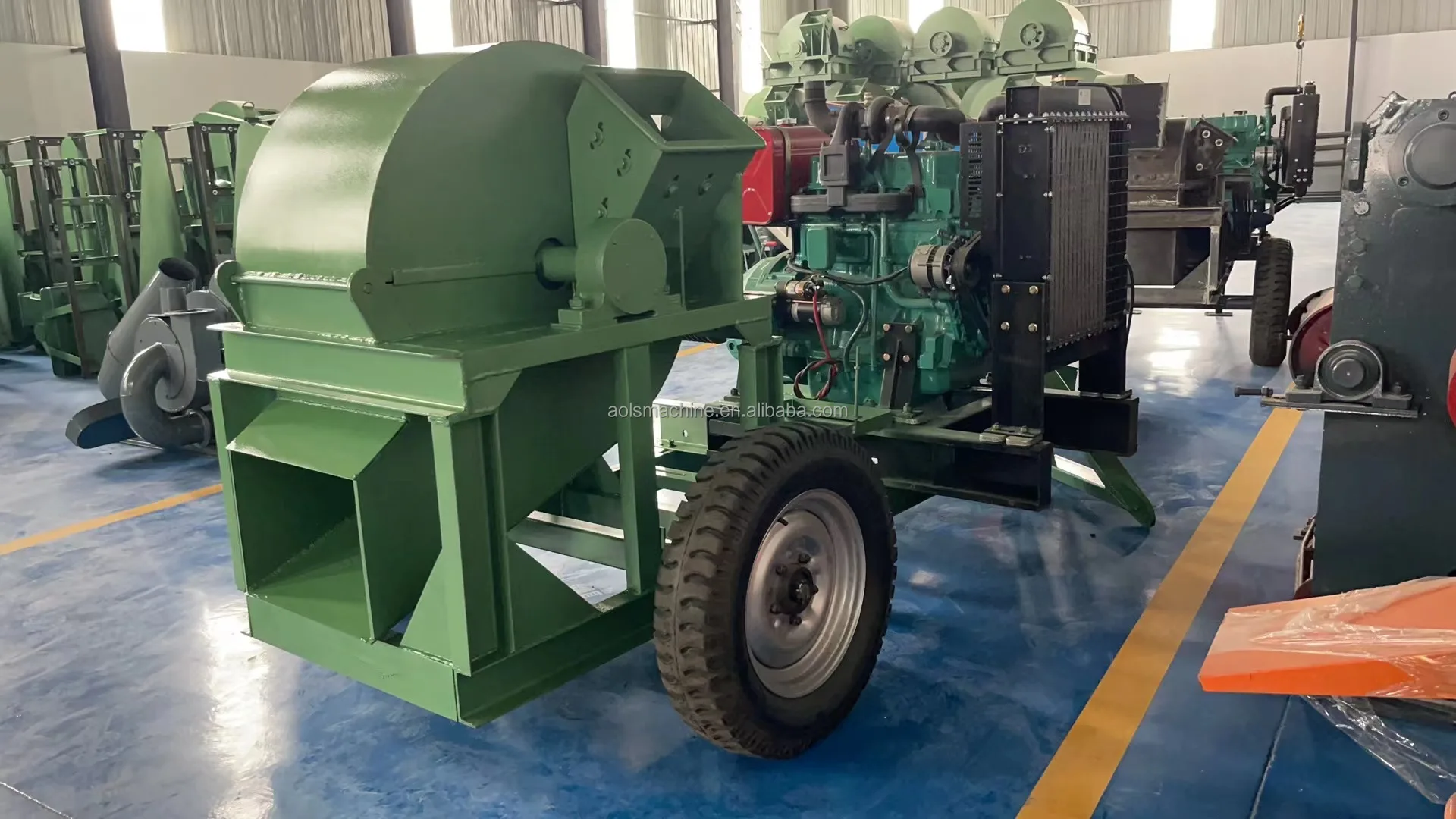 Diesel Mobile Waste Industrial Wood Pallet Crusher Wood Chip Crusher ...