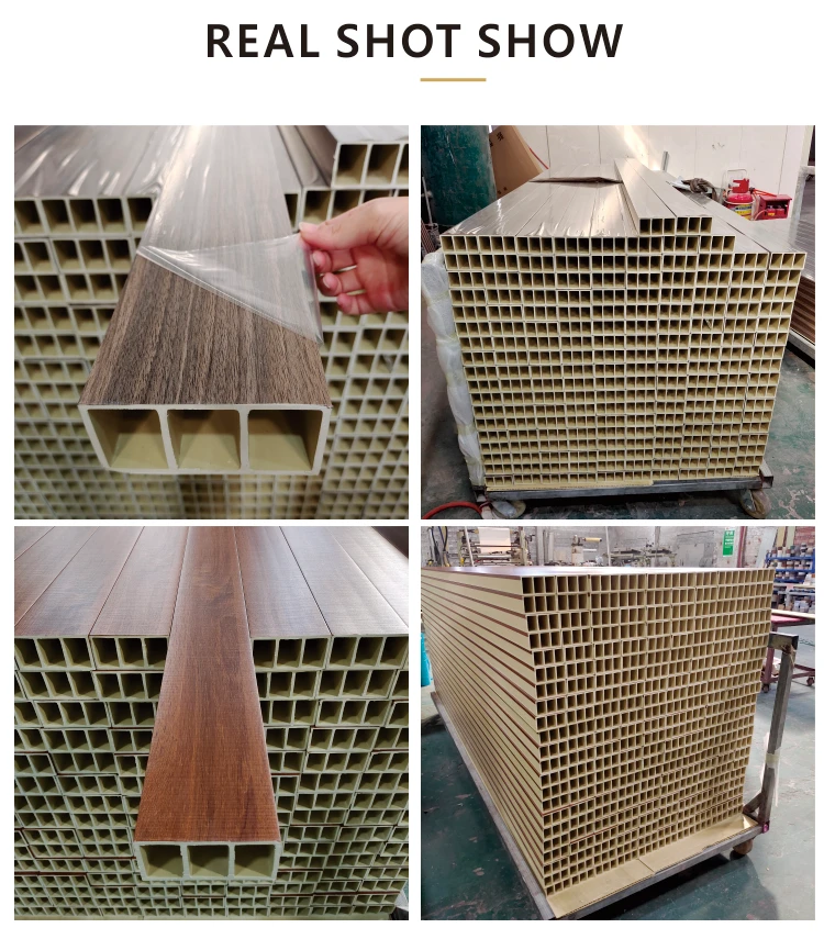 Wood Plastic Composite WPC Hollow Timber Tube for Wall Partition