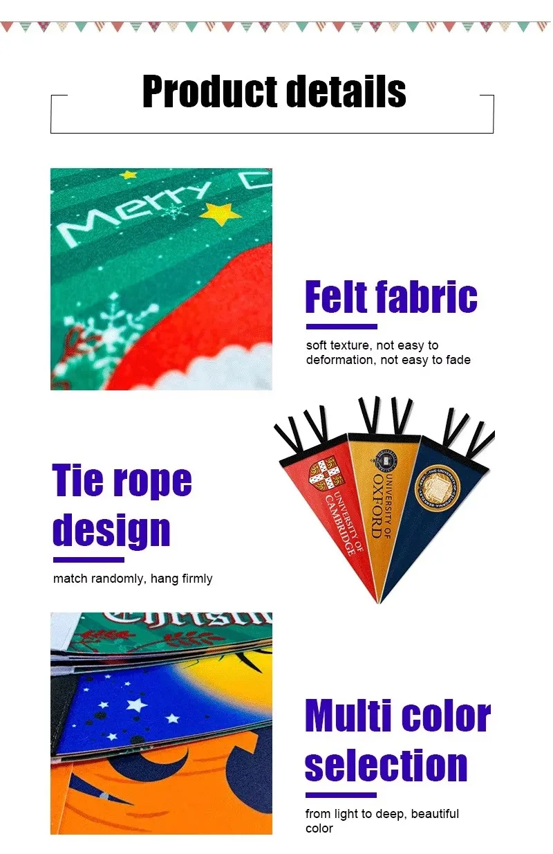 Colorful Custom Felt Pennants Flag Club School Pennant Camping ...