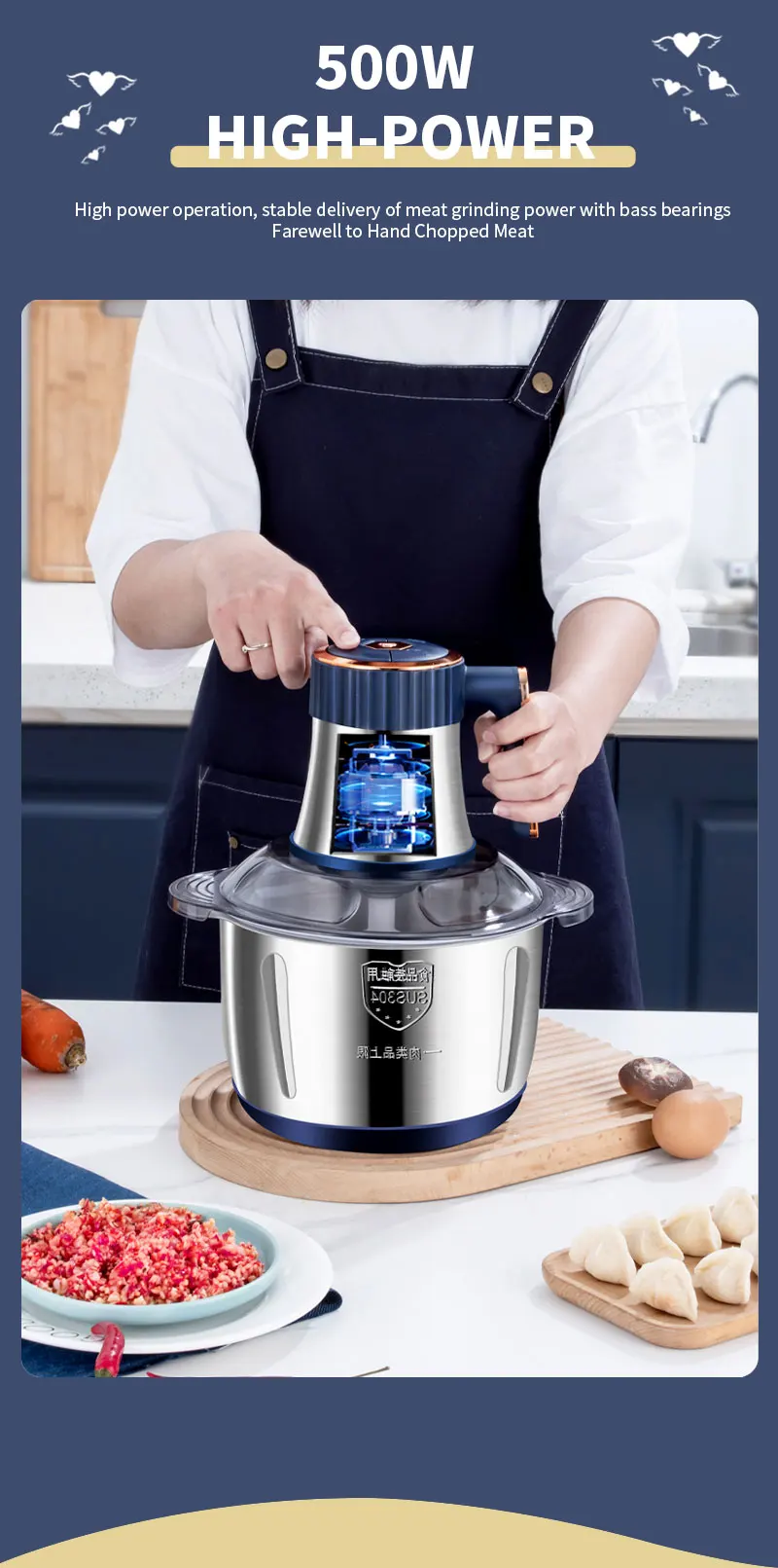 Wholesale Kitchen 5l Electric Meat Grinders & Slicers Vegetable Mincer ...