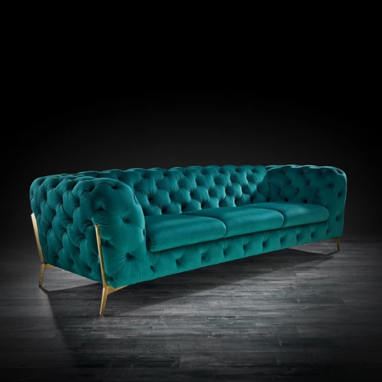 Chesterfield Design Royal Luxury Gold Foot Sofa Set