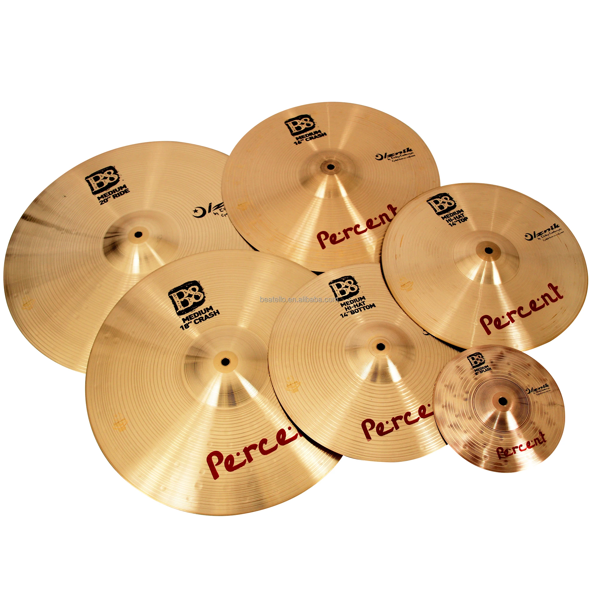 IZINK Professional Cymbal Set - 6pcs Handmade B20 Cymbals