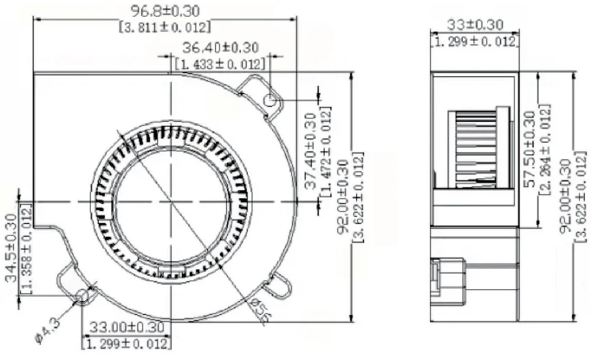 Sld9733bm24b Replace 9bmb24g201 97x94x33mm 24v Dc Centrifugal Fan 9733 ...