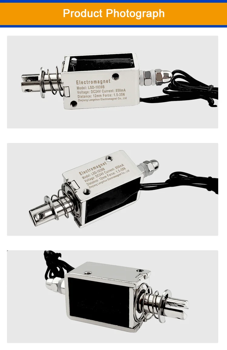Push Pull Electromagnet LSD-1039B - 1.5-35N Thrust Force