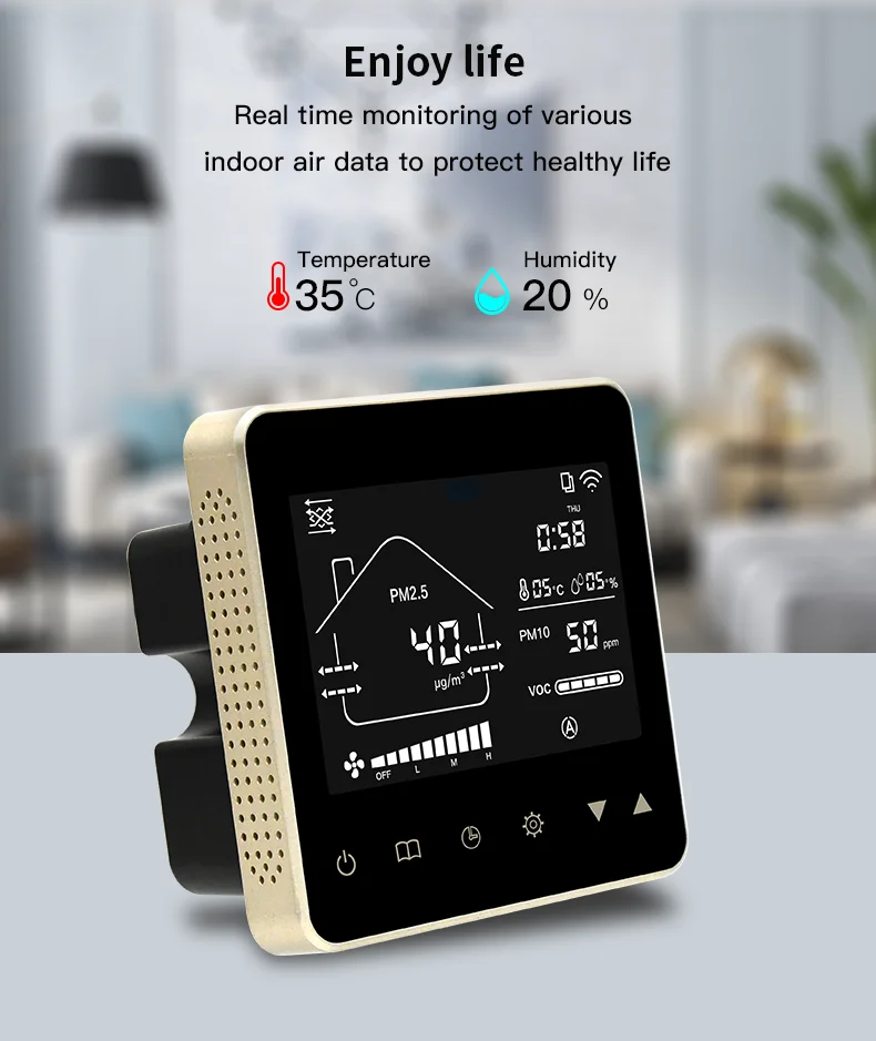 Smart Ventilation Control Real Time Monitoring Voc Pm2.5 Temperature And Humidity Rs485 Modbus ...