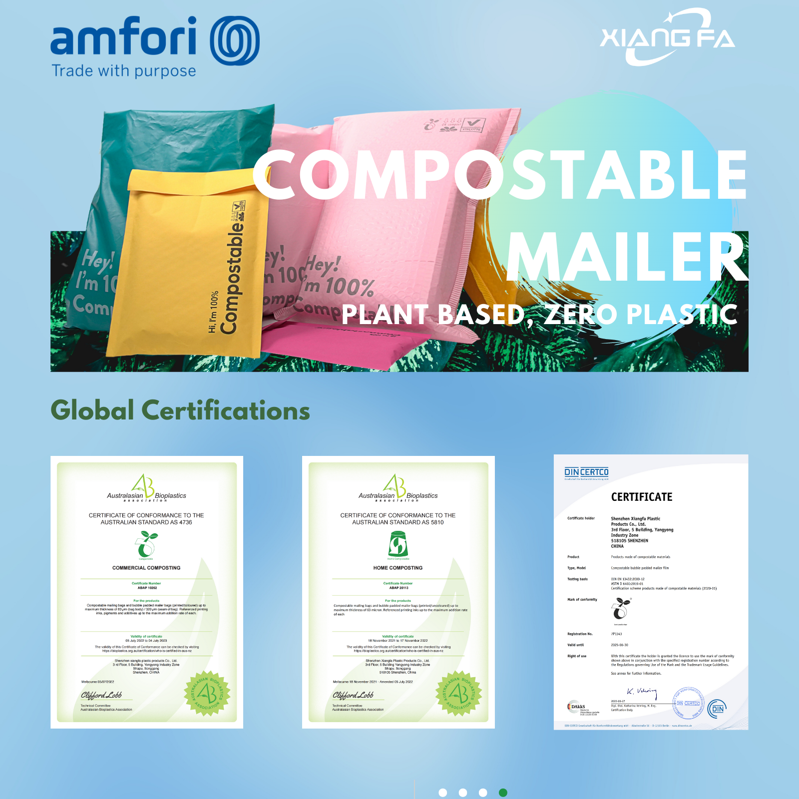 Custom Printed Biodegradable Eco Friendly Compostable Pink Poly Bubble ...