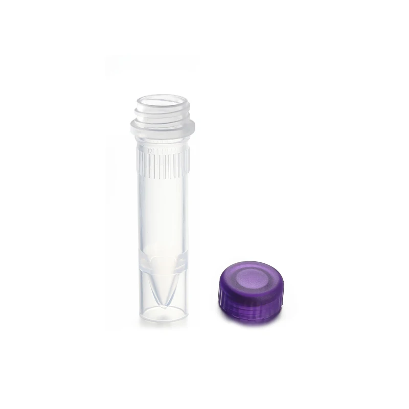 1.5ml Transparent Purple Cap Micro Tubes for Molecular Biology