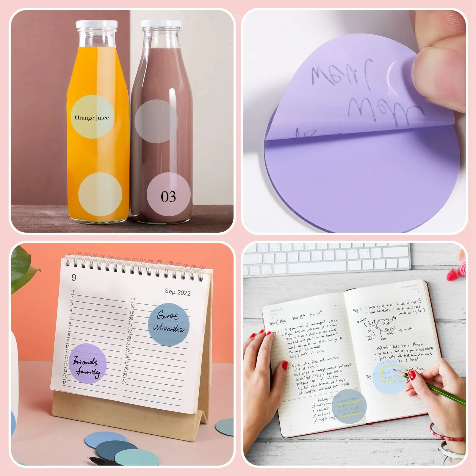 Cmyk Colorful Round Transparent Customized Sticky Notes Wholesale Price ...