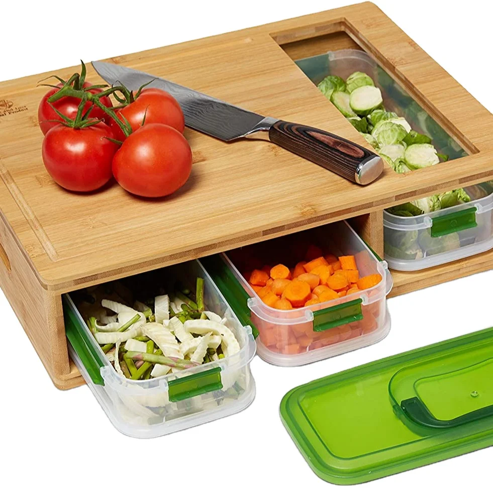 Tabla De Picar De Madera Set Of 4 Vegetable Strainer Chopping Cutting ...