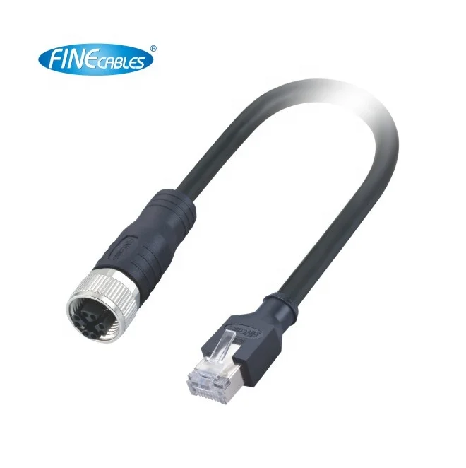 Finecables Waterproof Rj45 8p8c Male To M12 Female X Code 8pin Signal ...