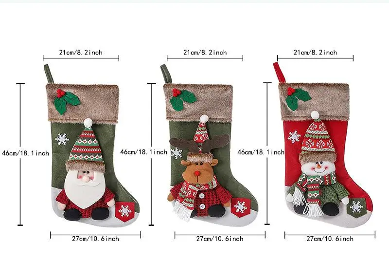 2023 Original Creative Cartoon Large Gift Socks Santa Claus Elk Snowman ...