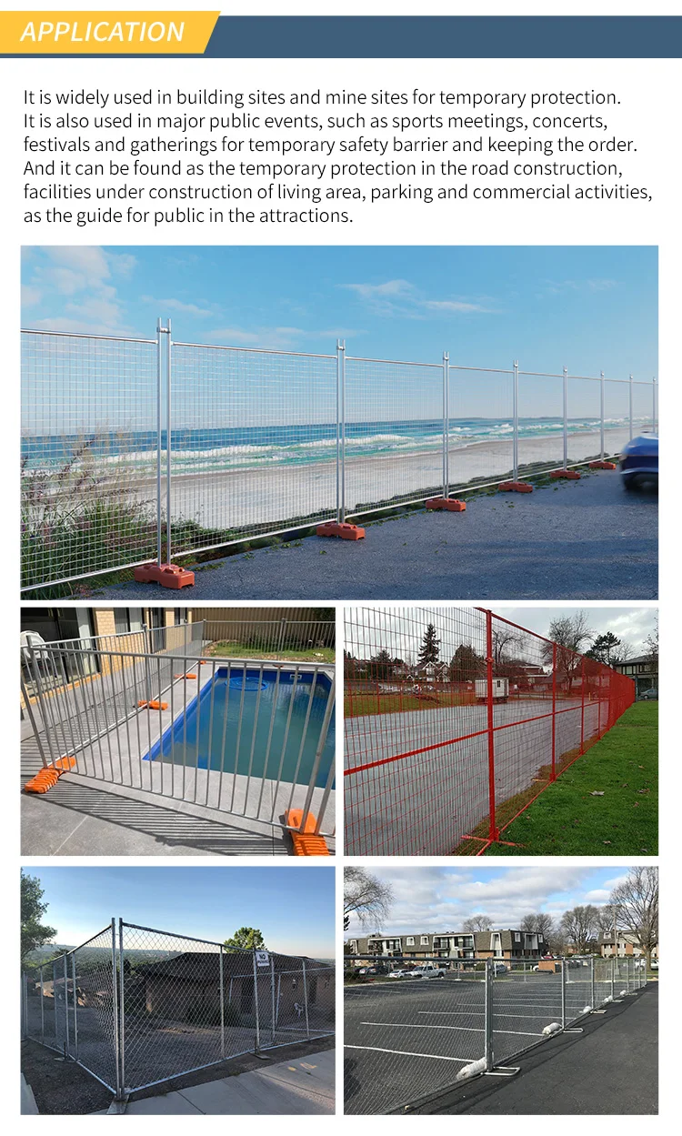 Galvanized Outdoor Portable Metal Fence Panels for Construction