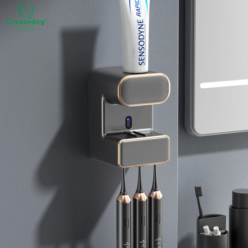Bathroom Wall Automatic Toothpaste Dispenser with 3 disinfect ...
