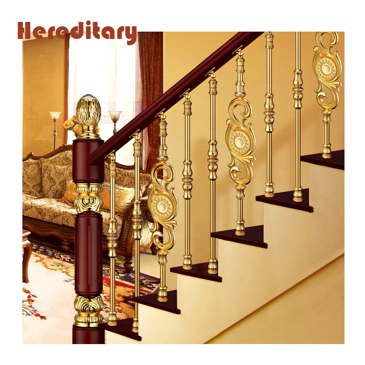Alibaba.com: K Gold indoor luxury stair railing with cast aluminum and ...